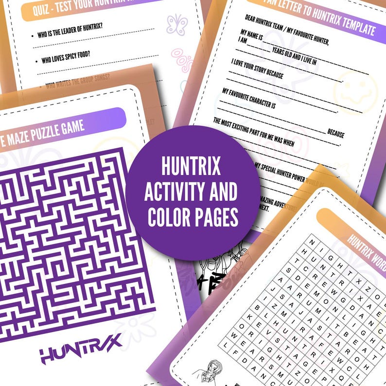 Printable Kpop Activity AND GAMES Packs, Kpop Activity Sheet, Party ...