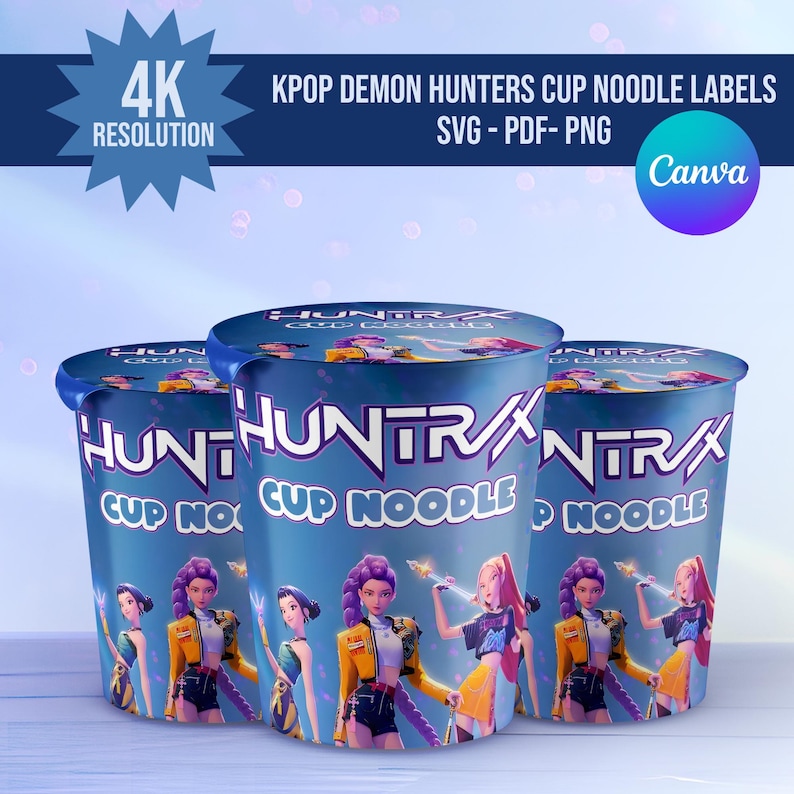 Kpop Demon Hunters, Ramen Cup Noodle Labels, Ramyeon Cosplay Party ...