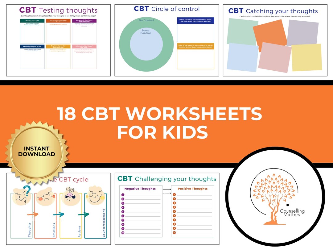 Kids CBT Worksheets | Cognitive Distortions and Thinking Traps ...