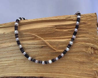 Iridescent Silver Shells Necklace With Inner Collar Of Red | Etsy