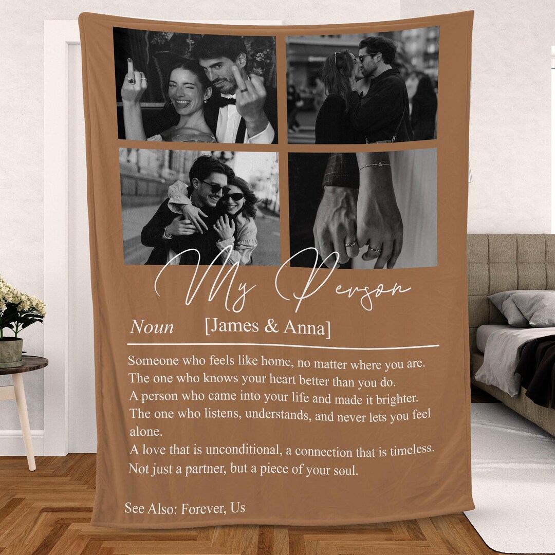Personalized Couple Blanket, Custom My Person Blanket, Engagement ...