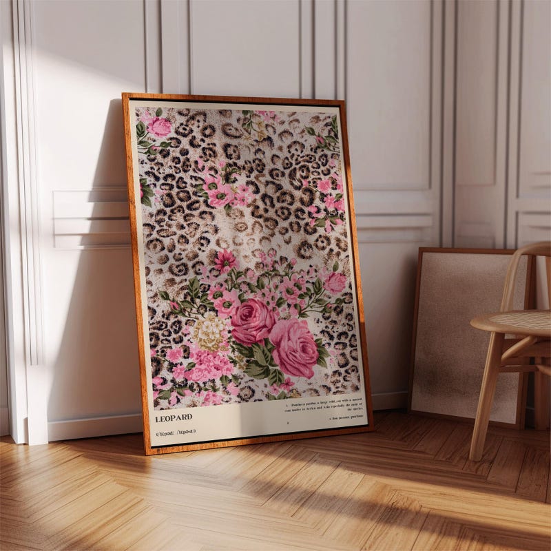Pink Leopard Print Poster - Etsy