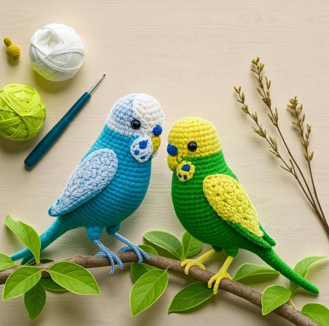 Parakeet Crochet Pattern PDF, Budgie Amigurumi Bird Tutorial, Cute ...