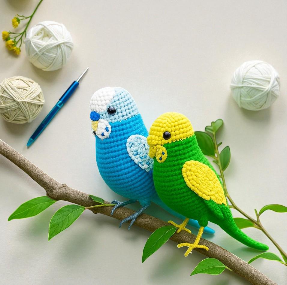 Parakeet Crochet Pattern PDF, Budgie Amigurumi Bird Tutorial, Cute ...