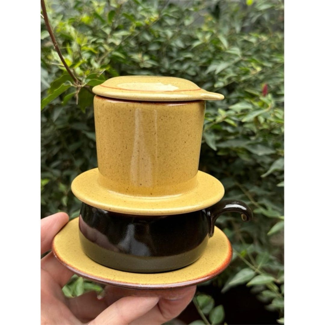 Coffee Phin Filter Set | Stoneware Pour Over Maker With Cup & Saucer ...