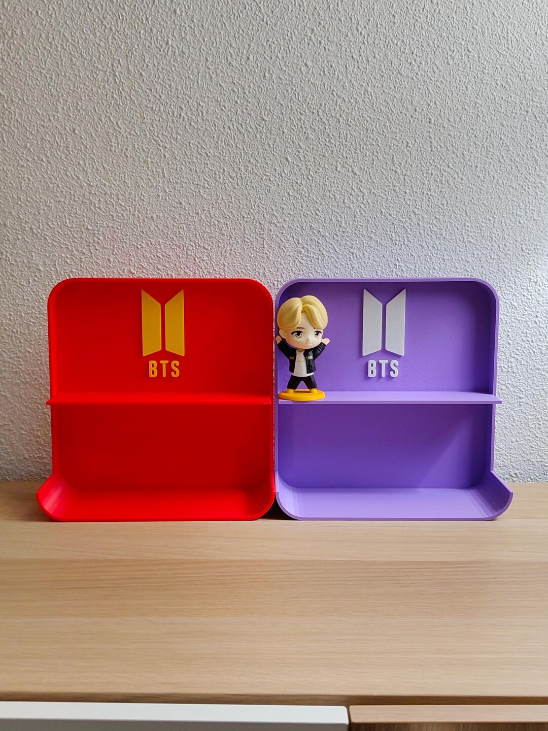 Two BTS Tiny Tan Mcdonalds Displays, Purple and White, Red and Yellow ...