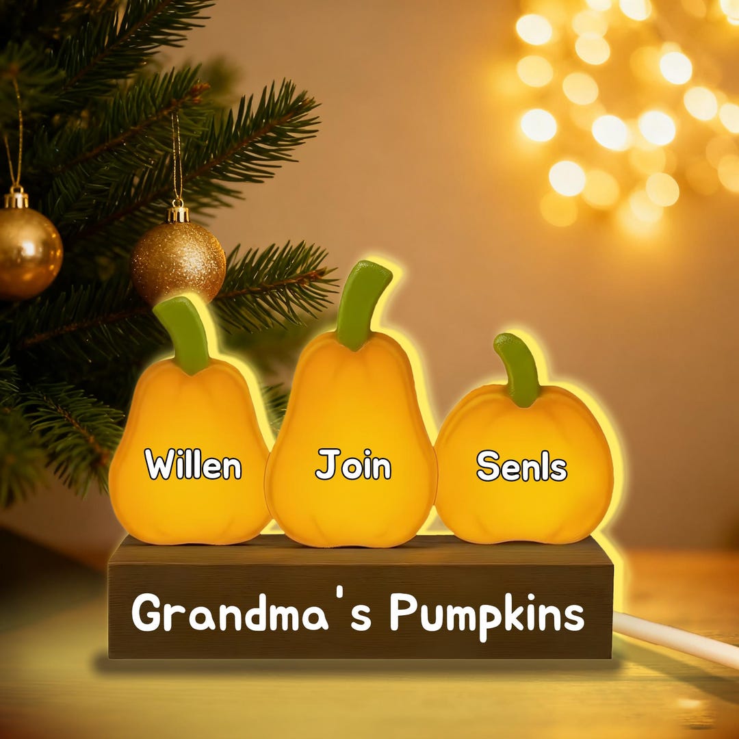 Custom Grandma Little Pumpkins LED Light Box L Personalized Names ...