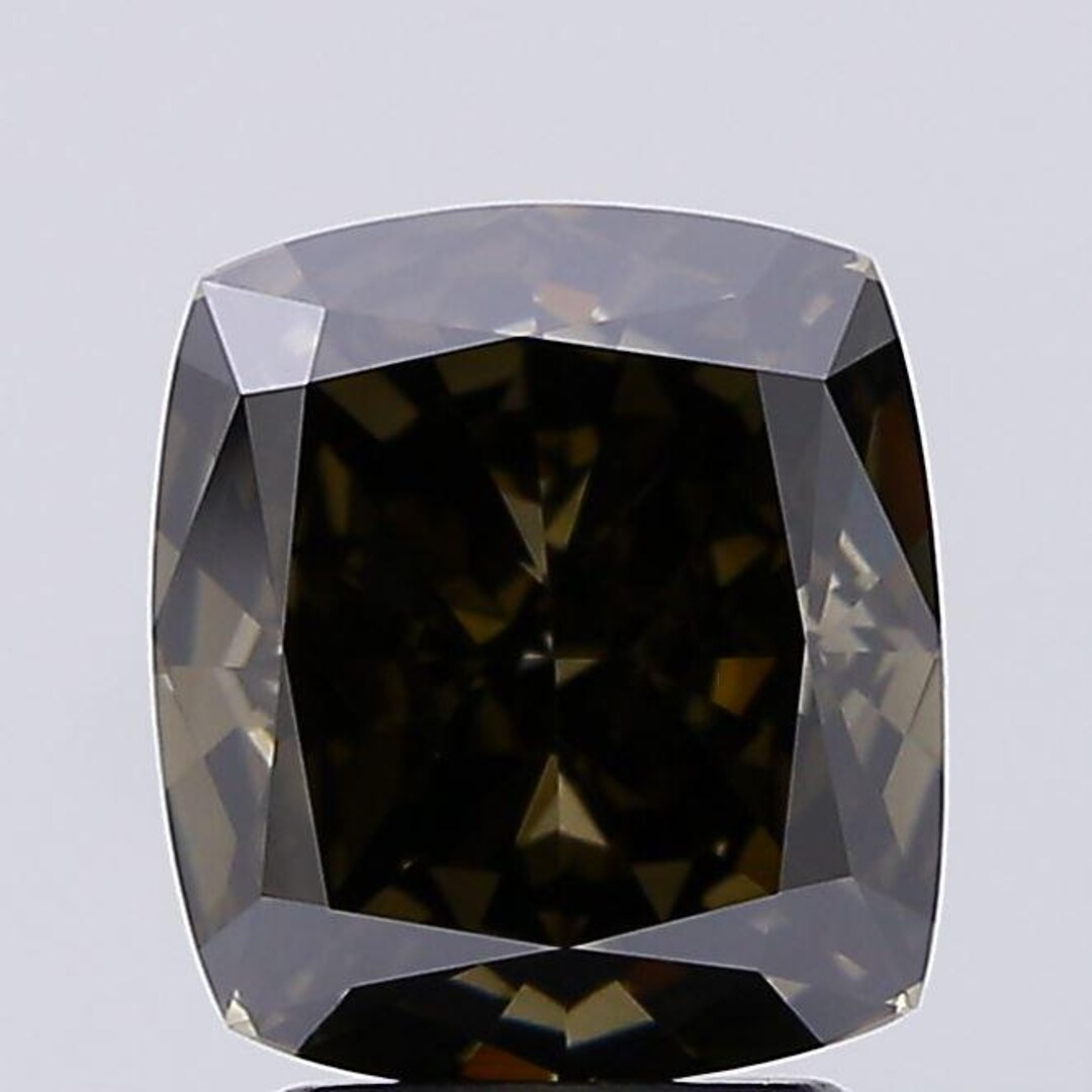 IGI Certified 3.14 Ct Fancy Deep Grey Cushion VVS2 Lab Premium Ring. - Etsy