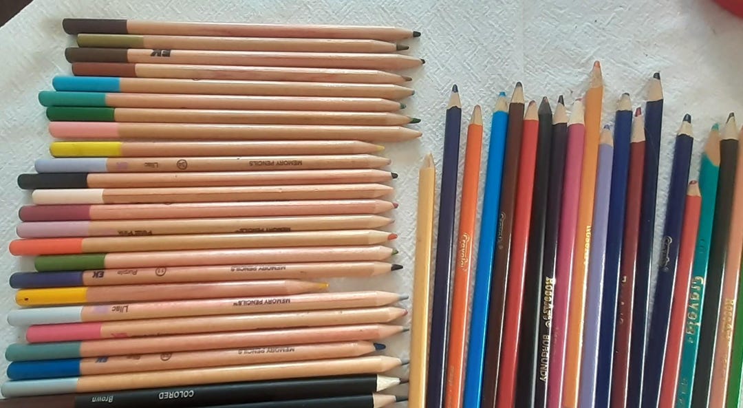 58 Colored Pencil Crayons Lot Many NEW EK Memory Pencils, Crayola ...