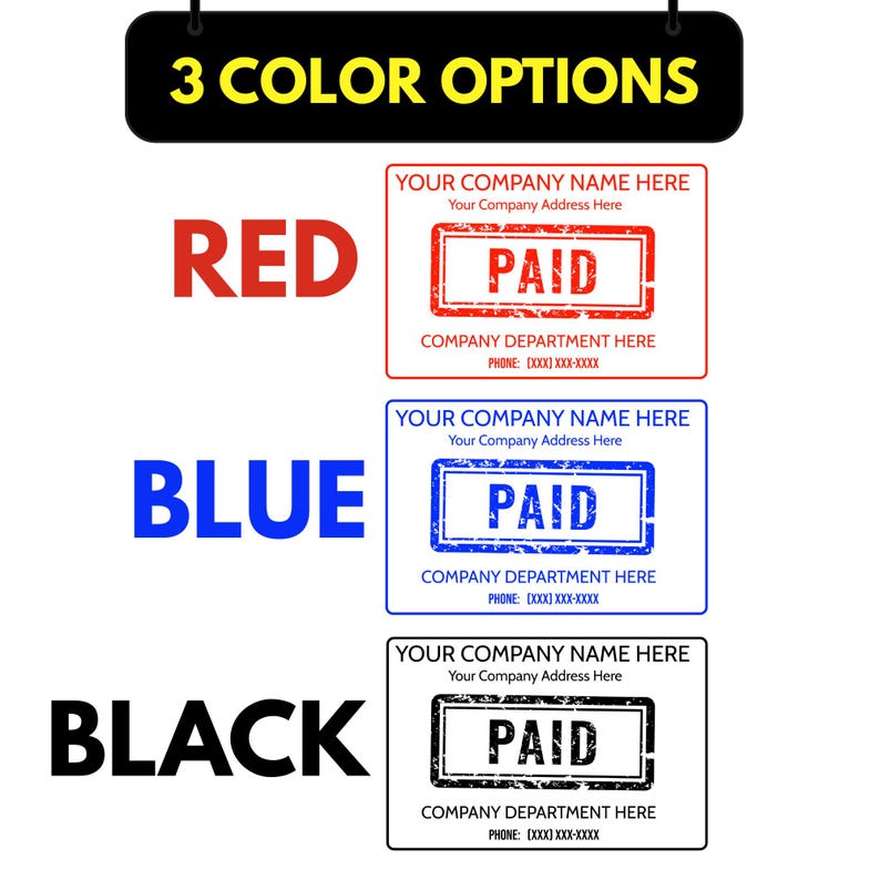 Custom Digital PAID Stamp: Business E-stamp for Invoices, Receipts ...