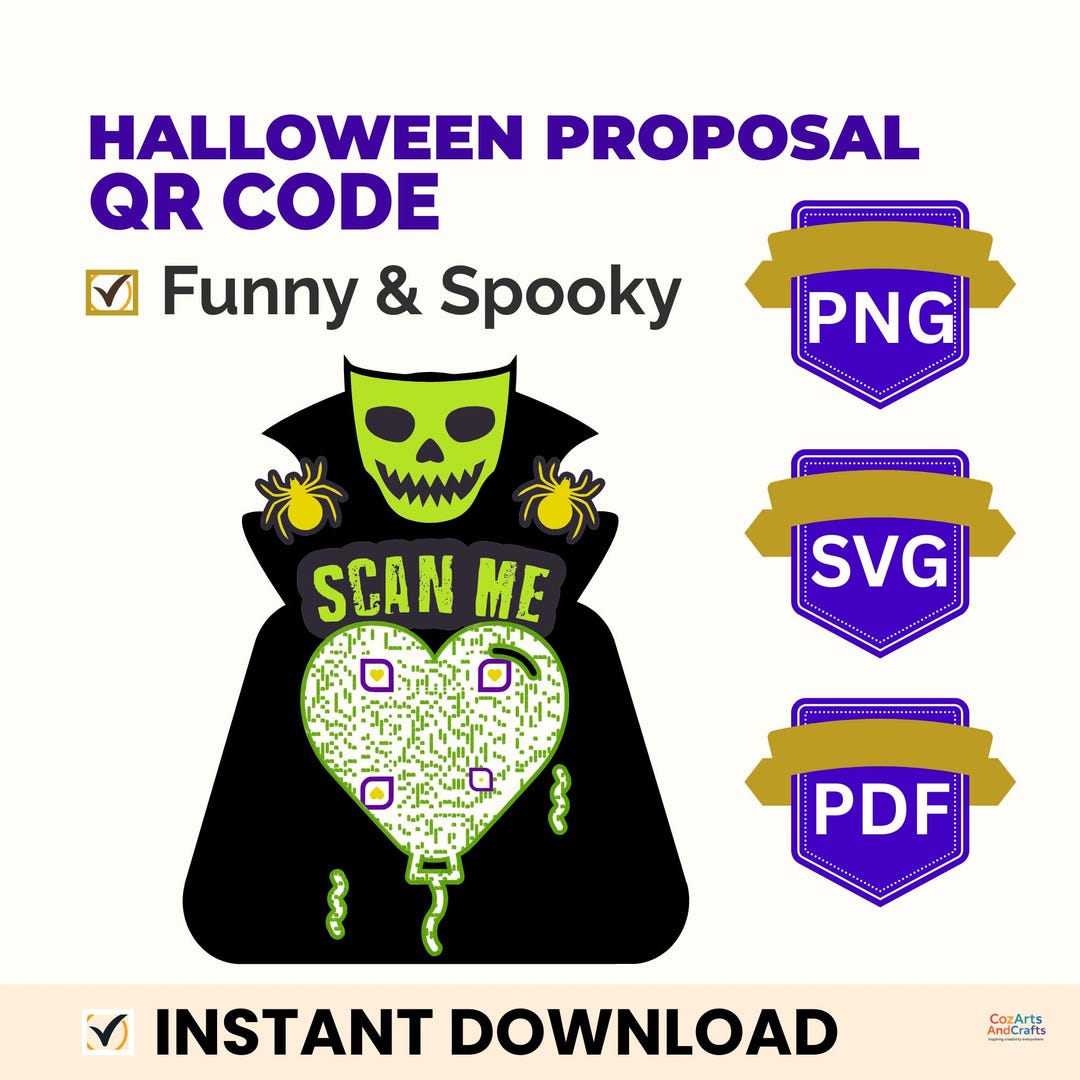 Halloween Proposal QR Code: Funny “will You Marry Me?” Sign, Skeleton ...