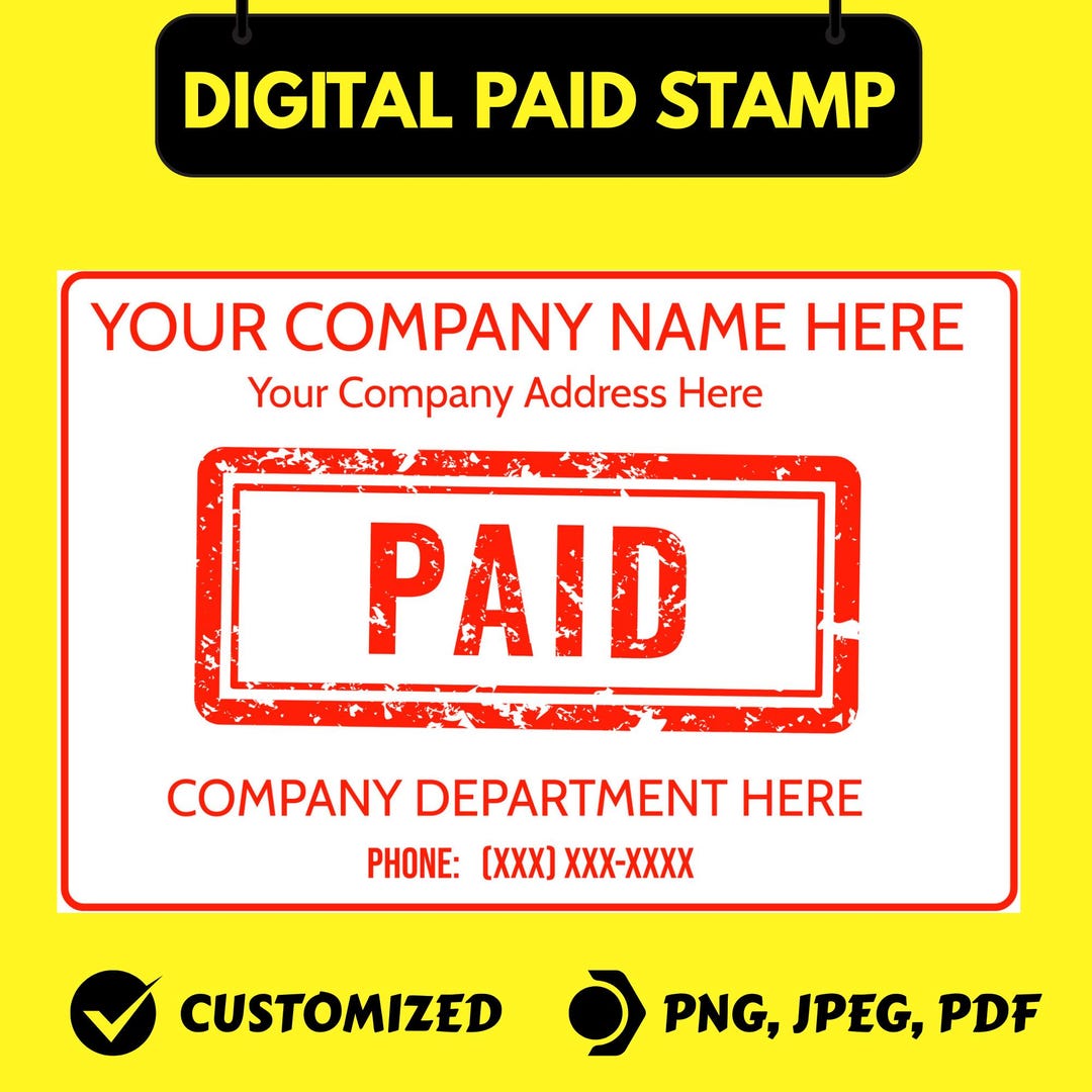 Custom Digital PAID Stamp: Business E-stamp for Invoices, Receipts ...