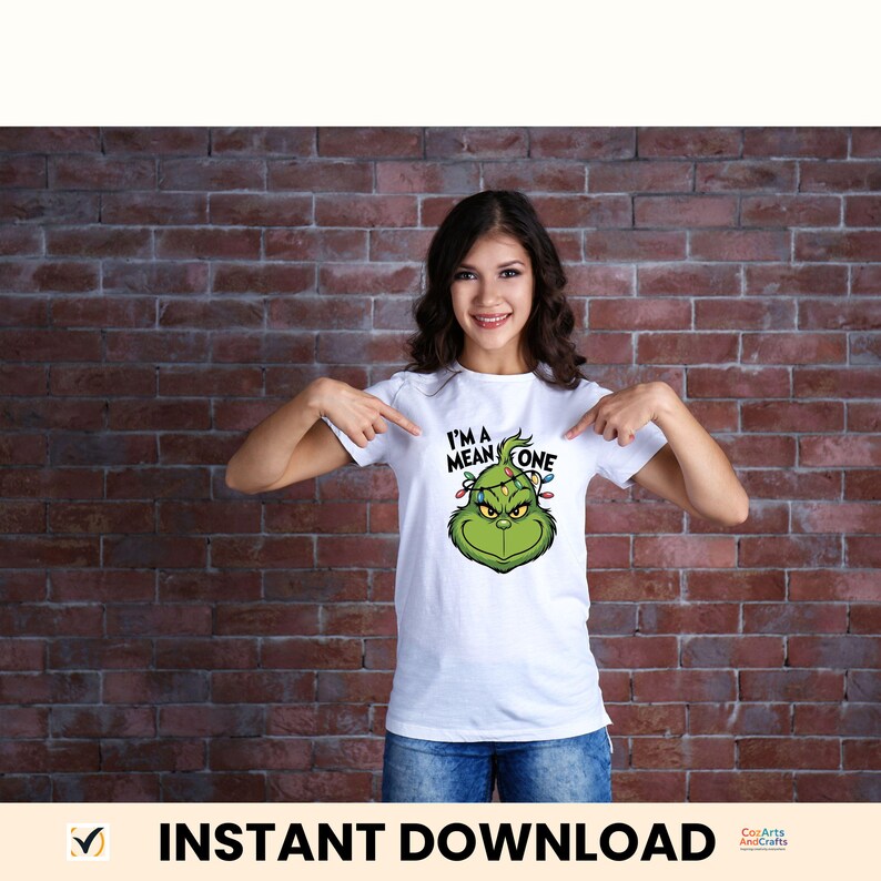I'm A Mean One Grinch Quote Funny Digital Christmas Lights Clipart ...