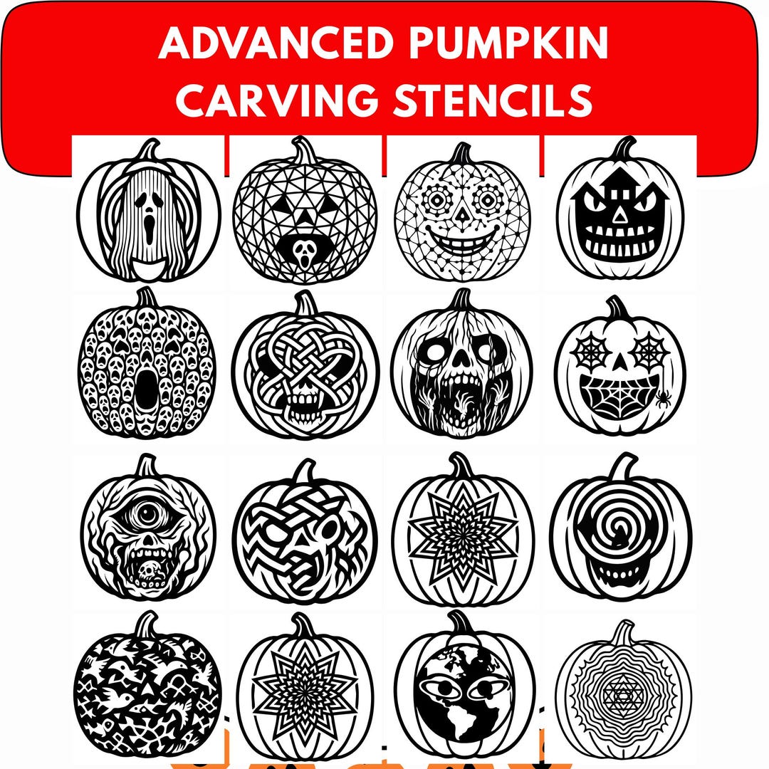 Advanced Pumpkin Carving Stencils: 145+ Mandala, Horror, & Geometric ...