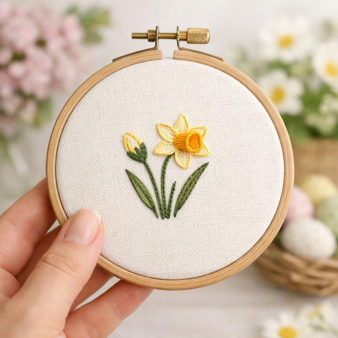 Mini Daffodil Posy – Hand Embroidery Pattern (PDF Instant Download) - Etsy