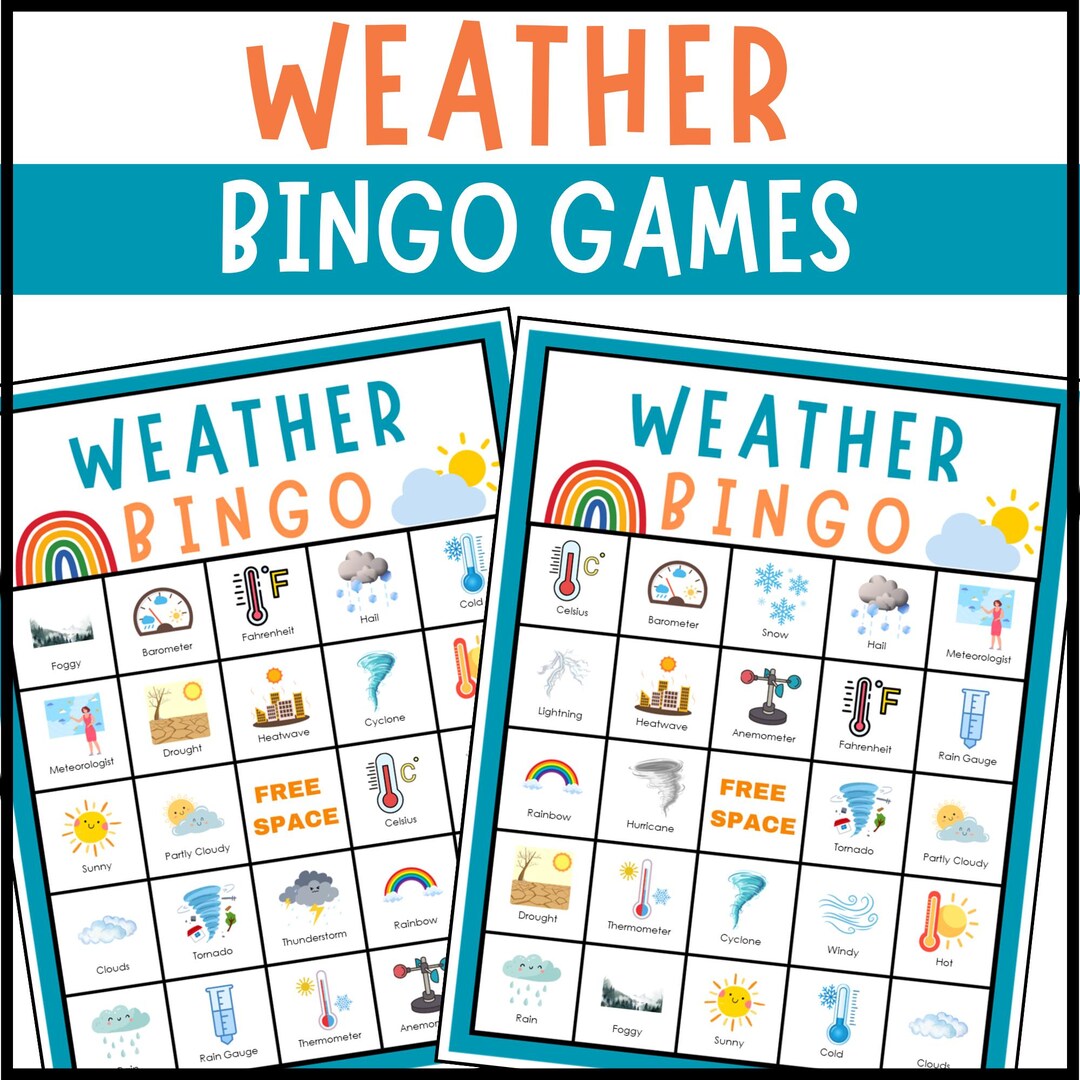 Weather Science Unit Bingo Games Extreme Severe Climate Vocabulary ...