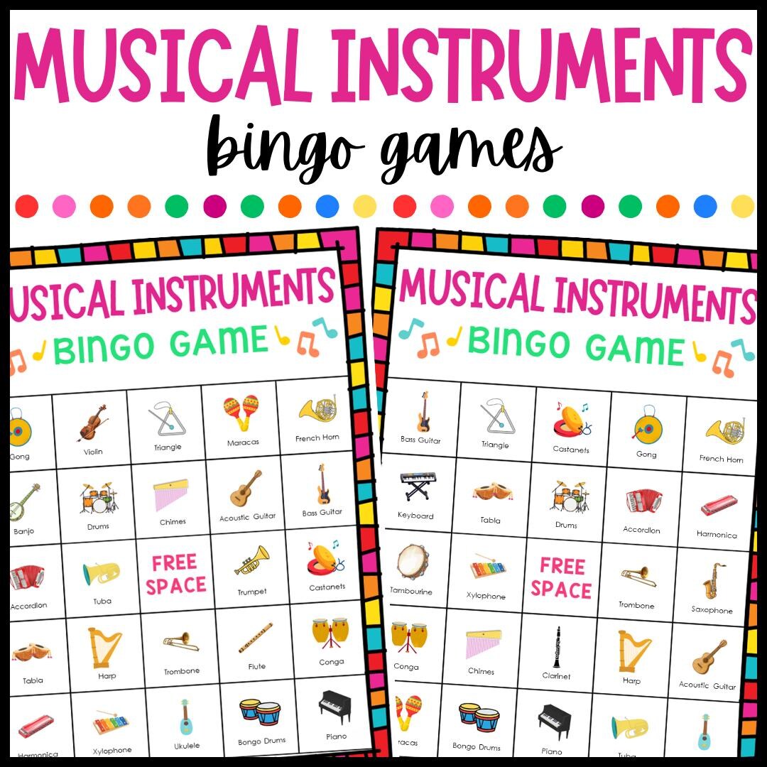 No Prep Music in Our Schools Month Musical Instrument Musicians Bingo ...