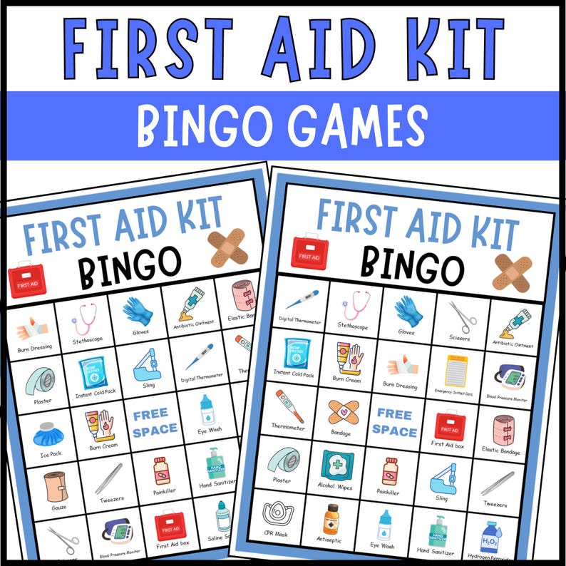First Aid Kit Bingo Games Activities Life Skills Emergency Safety Unit ...
