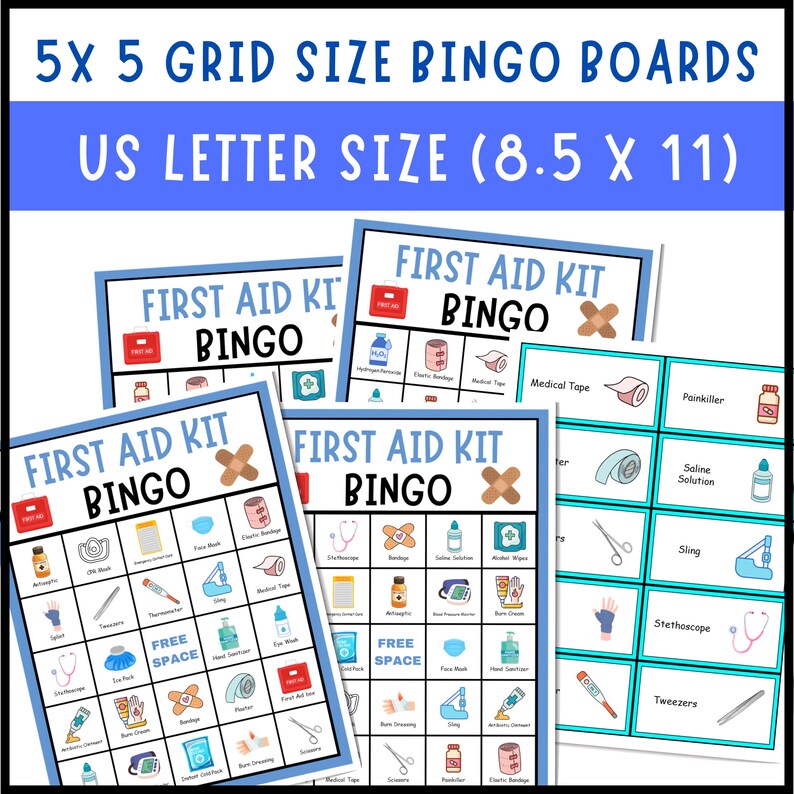 First Aid Kit Bingo Games Activities Life Skills Emergency Safety Unit ...