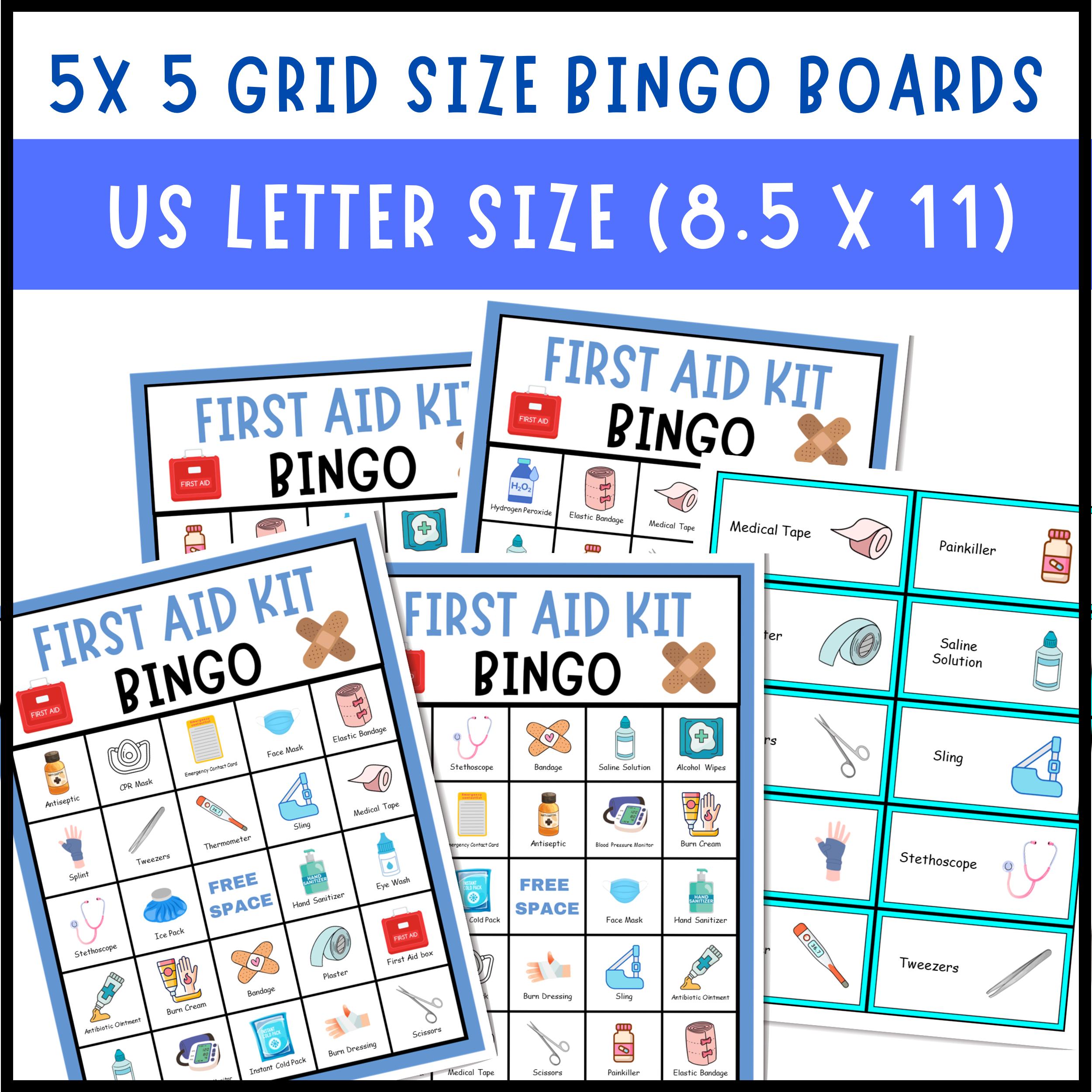 First Aid Kit Bingo Games Activities Life Skills Emergency Safety Unit ...