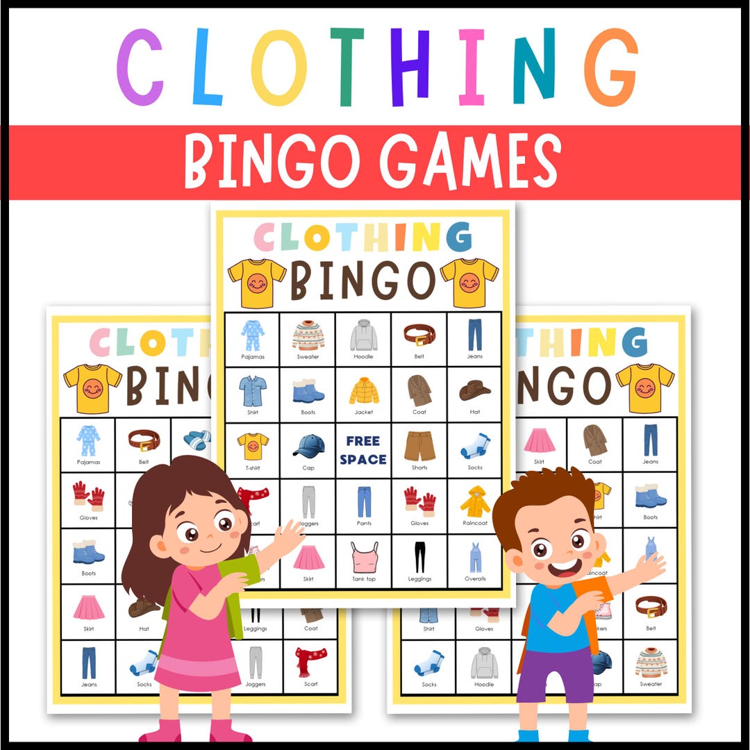 Clothing Bingo Game for Kids | ESL Vocabulary (printable) - Etsy