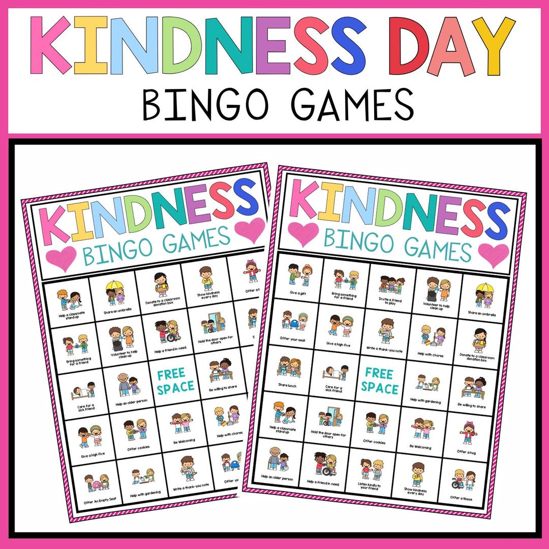 Random Acts of Kindness Day Bingo Game: SEL Activities for Kids - Etsy