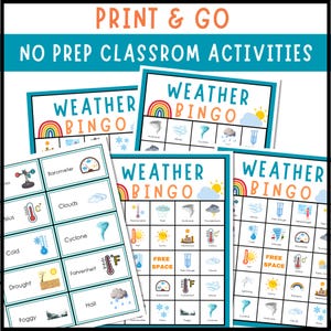 Weather Science Unit Bingo Games Extreme Severe Climate Vocabulary ...