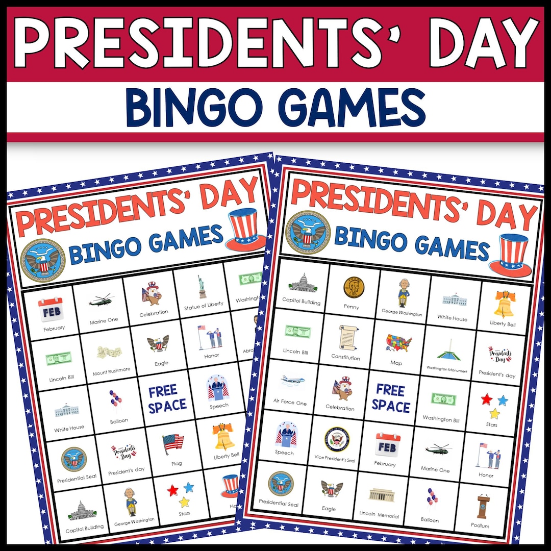 No Prep USA Patriotic Presidents’ Day Bingo Games Activities - Etsy