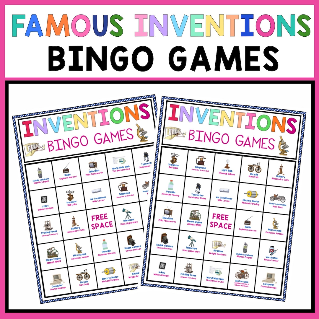 Famous Inventions Scientist for Kid Inventors' Day STEAM Month Bingo ...
