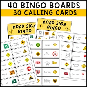 Road Signs Bingo Games Life Skills Traffic Signs Safety and Symbols ...