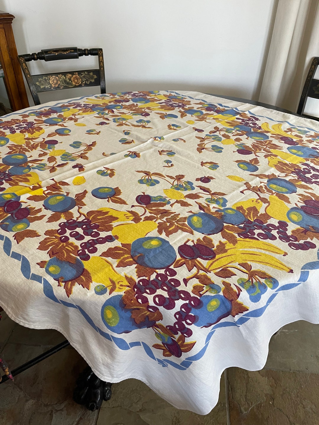 1950s Tablecloth Great Graphics Excellent Shape - Etsy