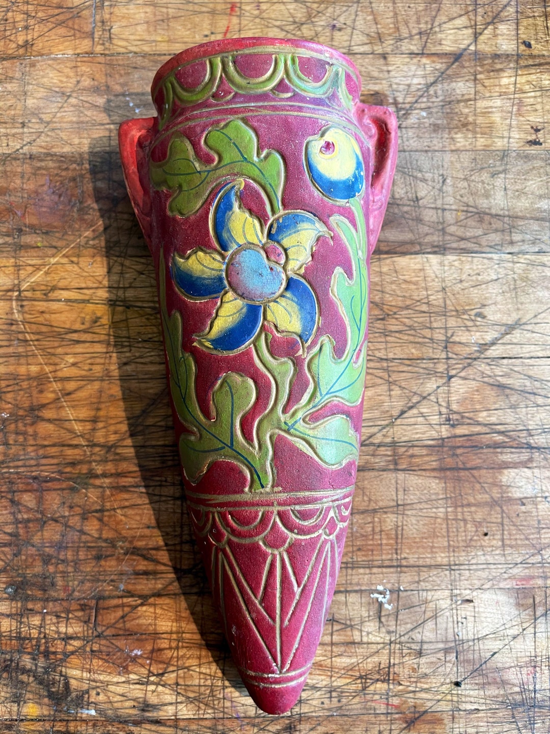 Vintage Art Deco Wall Pocket Made in Japan Hand Painted Free Shipping ...