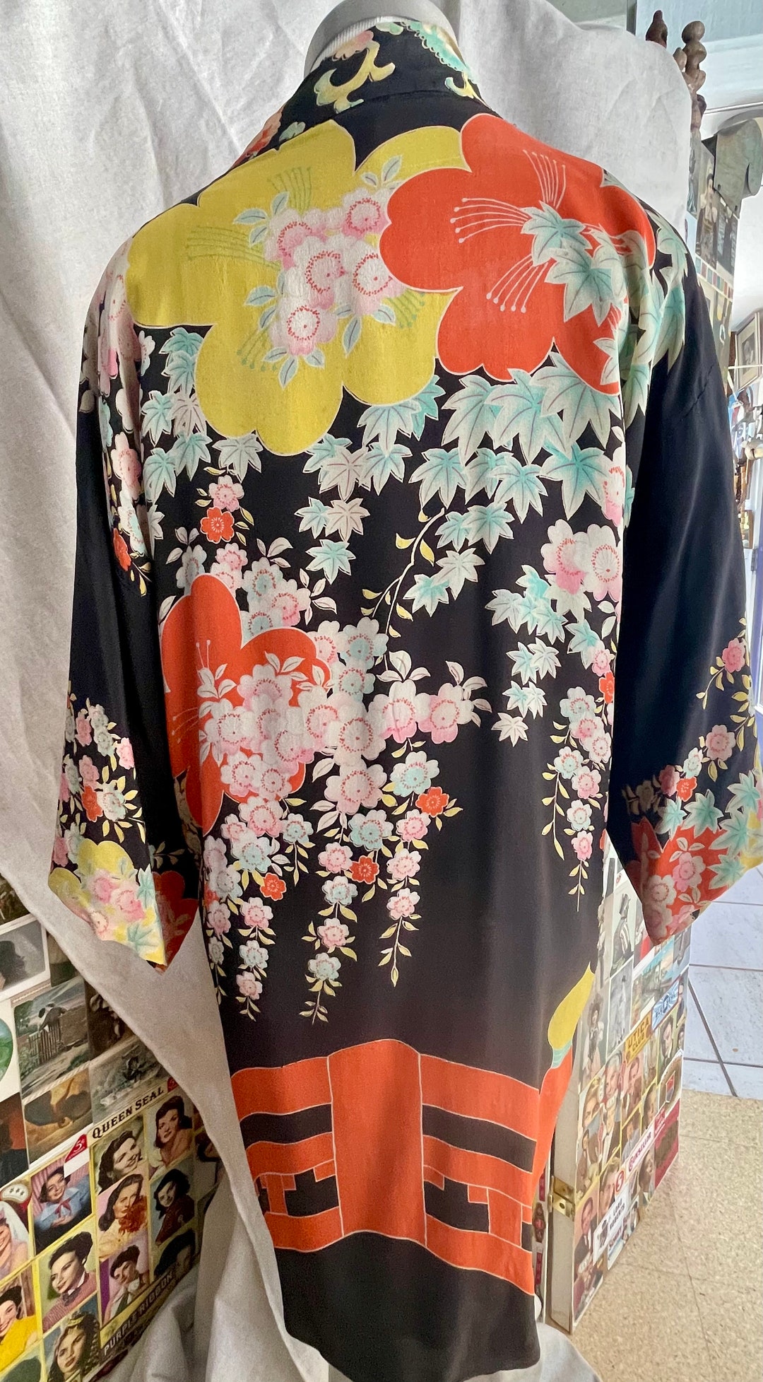 1920s Art Deco Chinese Silk Pongee Jacket Robe - Etsy