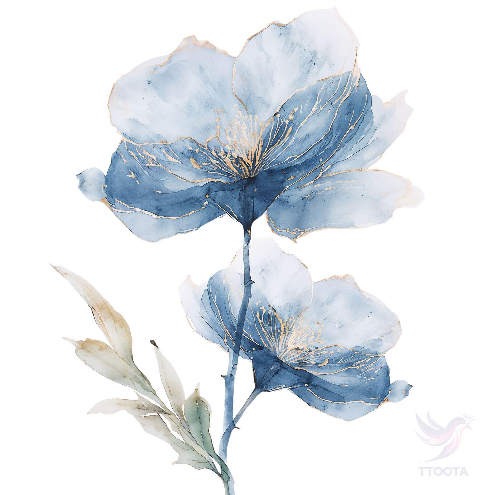 10 Watercolor Flower Clipart Set: Pastel Botanical PNG Bundle (digital ...