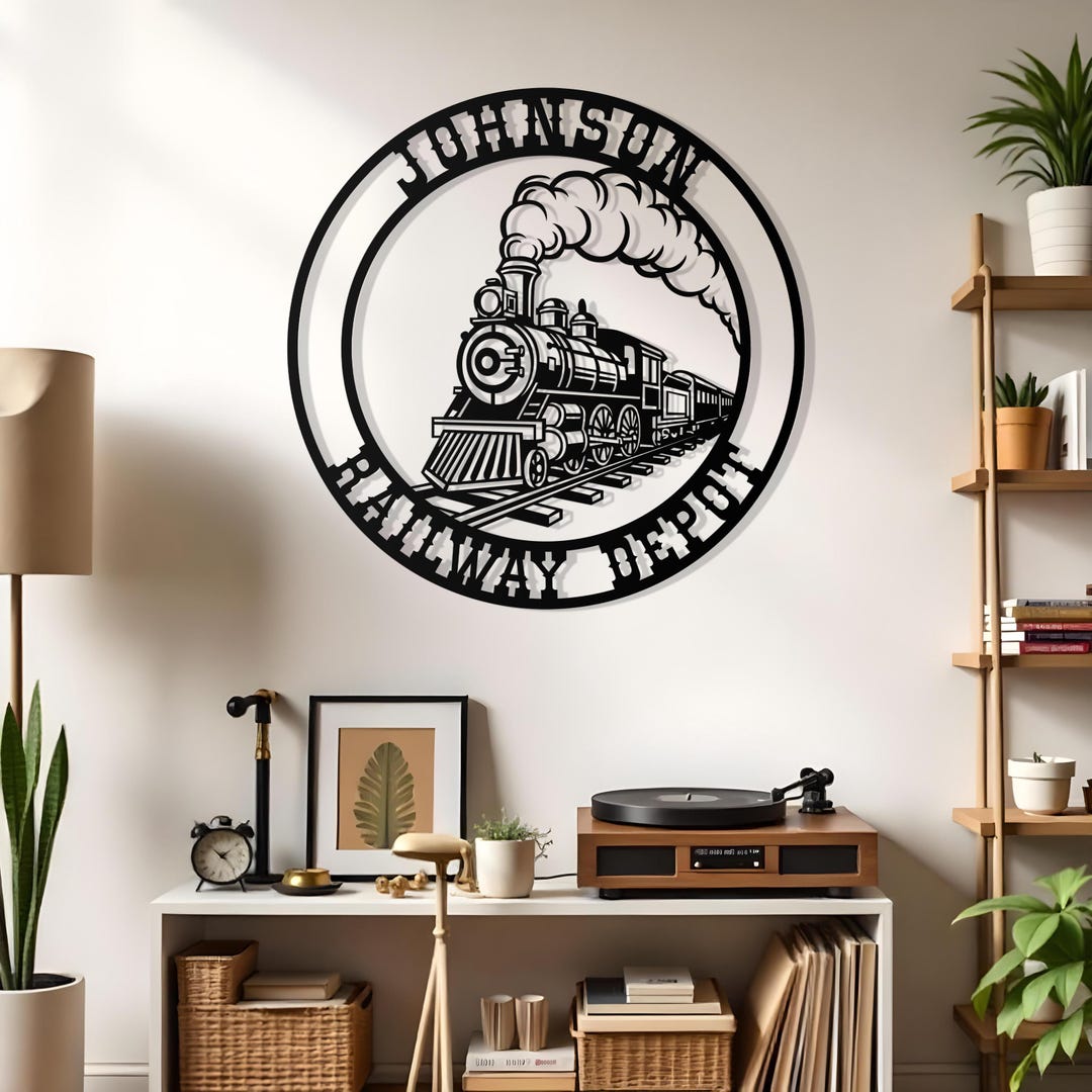 Personalized Train Metal Wall Sign With Name, Steam Locomotive Decor - Etsy