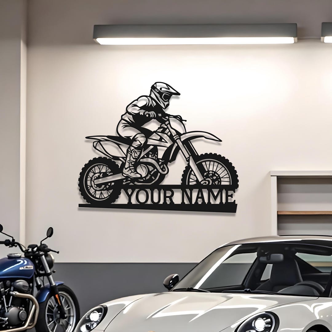 Custom Motorcycle Metal Sign | Custom Garage Name Sign | Motorcycle Men ...