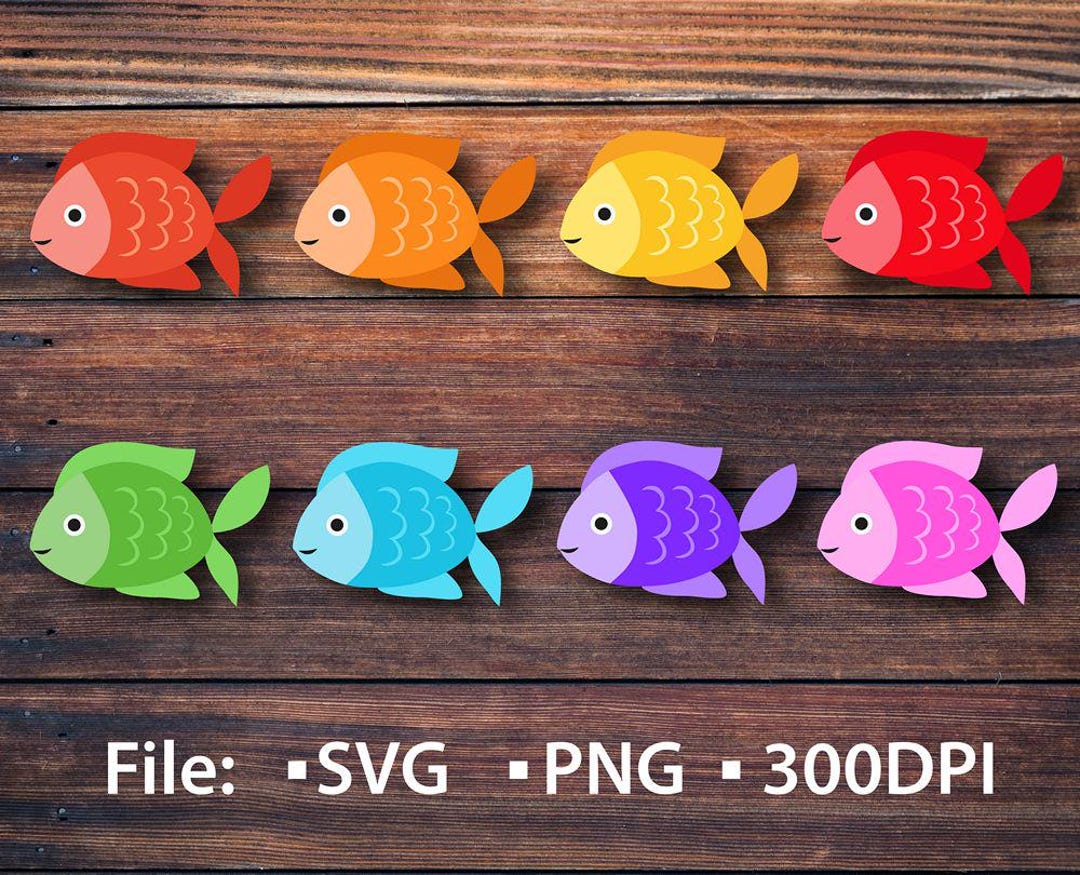Colorful Kids Fish Bundle Pack: Clipart SVG PNG (digital Download) - Etsy