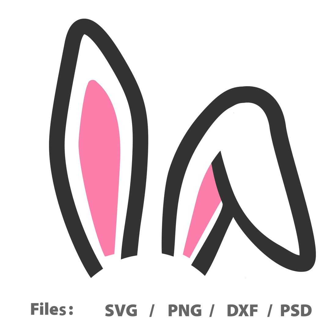 Bunny Ears, Easter Bunny, Rabbit Ears Bundle: SVG PNG DXF (digital ...
