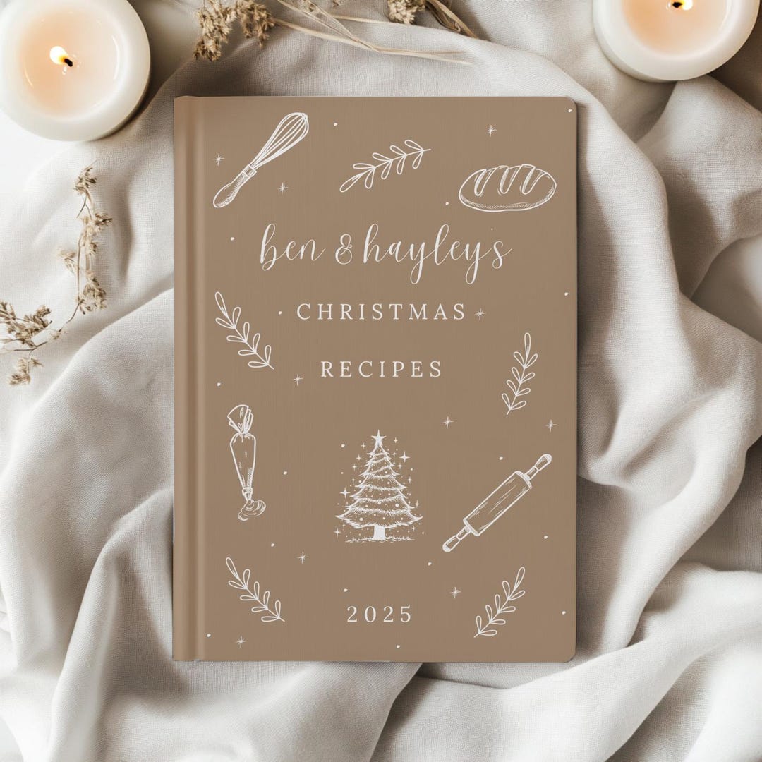 Couples Christmas Recipe Book Personalised | Custom Holiday Cookbook ...