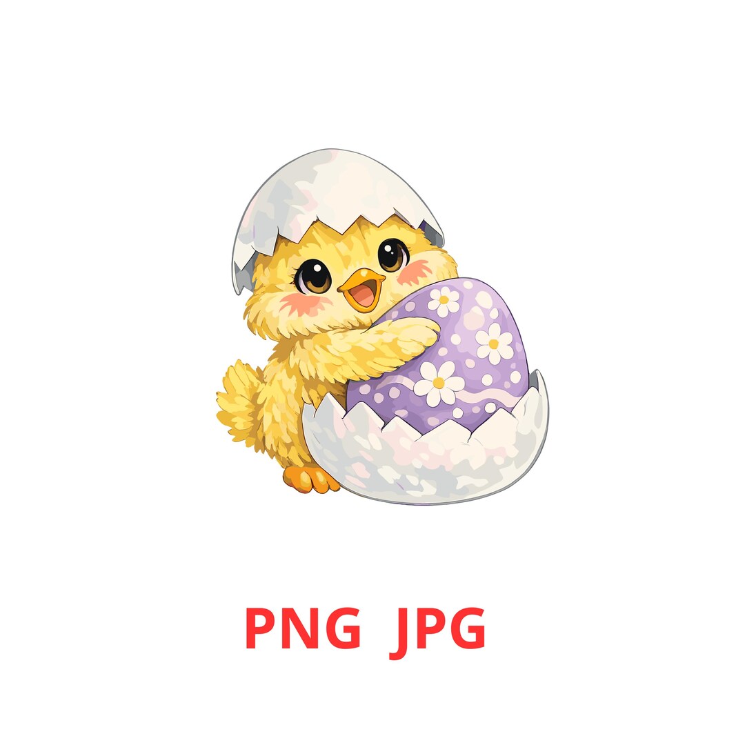 Cute Easter Chick Clipart PNG, Baby Chick in Egg With Easter Egg ...