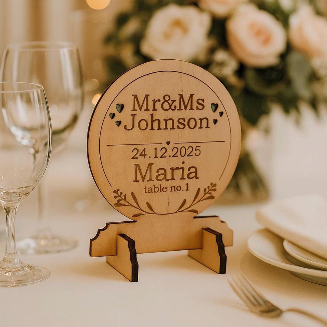 Personalized Wedding Table Sign Laser Cut Files Svg Dxf Ai Pdf | Custom ...