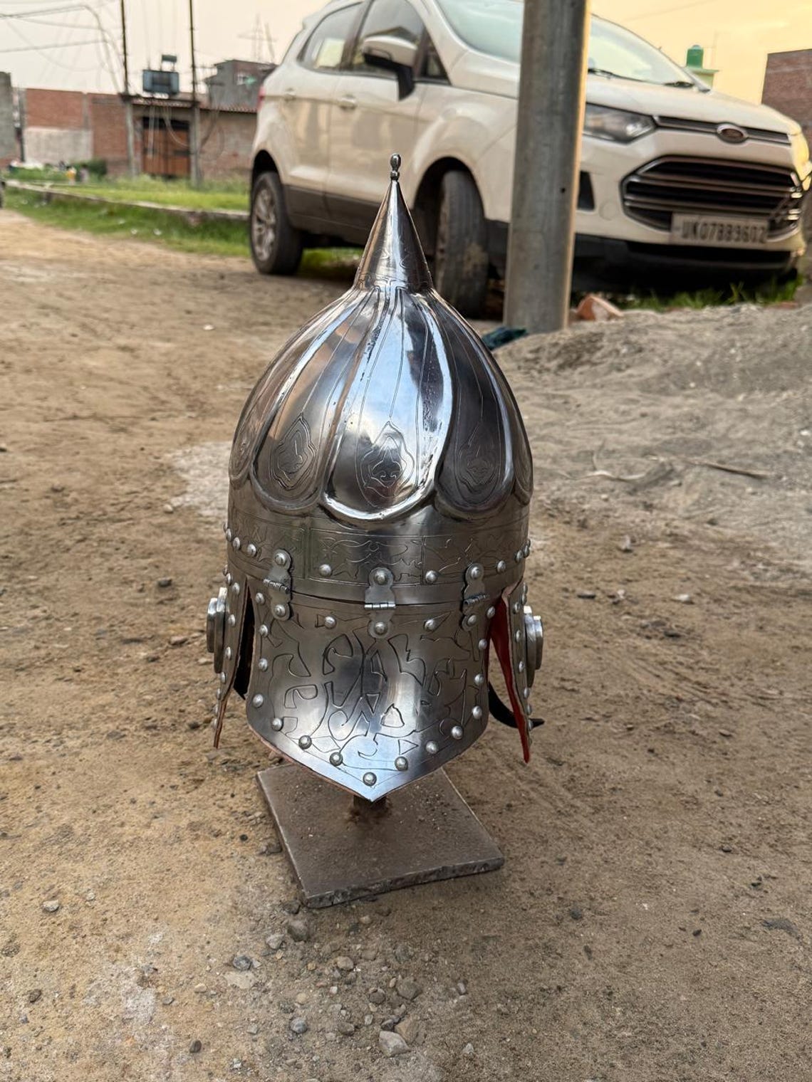 Medieval Steel Helmet With Face Guard | Handmade Knight Helmet for LARP ...