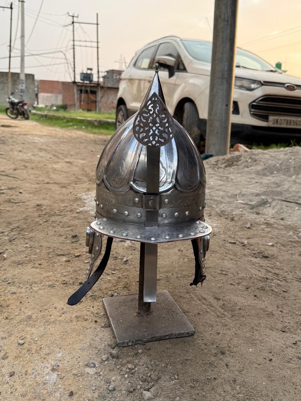 Medieval Steel Helmet With Face Guard | Handmade Knight Helmet for LARP ...