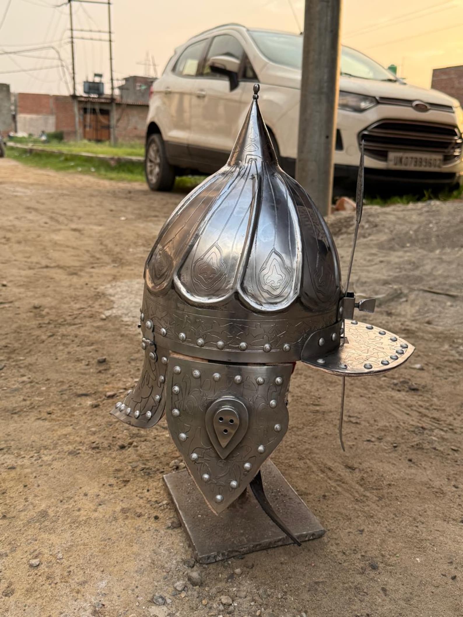 Medieval Steel Helmet With Face Guard | Handmade Knight Helmet for LARP ...
