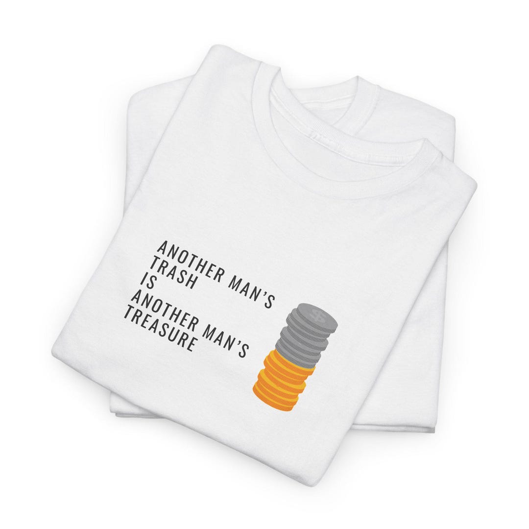 Another Man's Trash Tee | Stack of Cans Illustration, Thrift Humor - Etsy