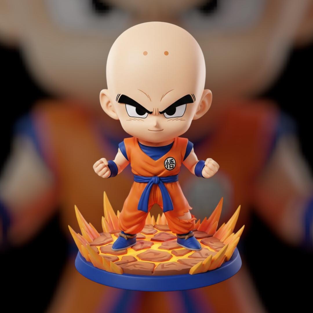 Krillin STL File : Krillin 3D Model , Dragon Ball STL , Krillin Figure ...