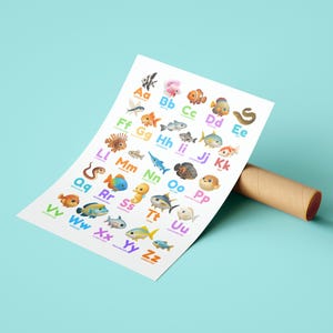 Fish Alphabet Poster: Ocean Animals ABC Chart (digital Download) - Etsy