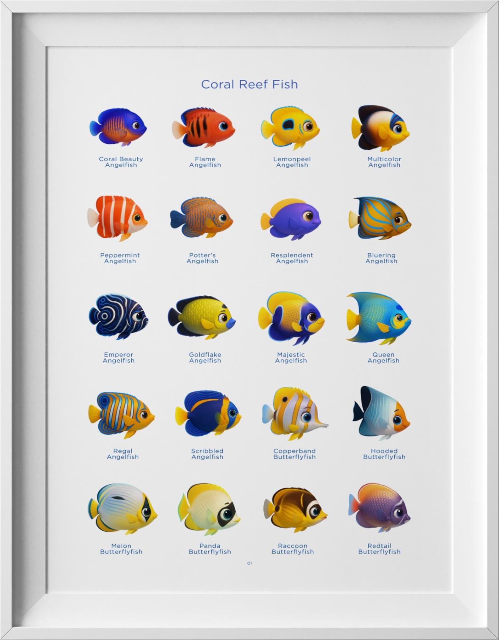 Coral Reef Fish Poster Set: Educational Marine Life Art for Kids ...