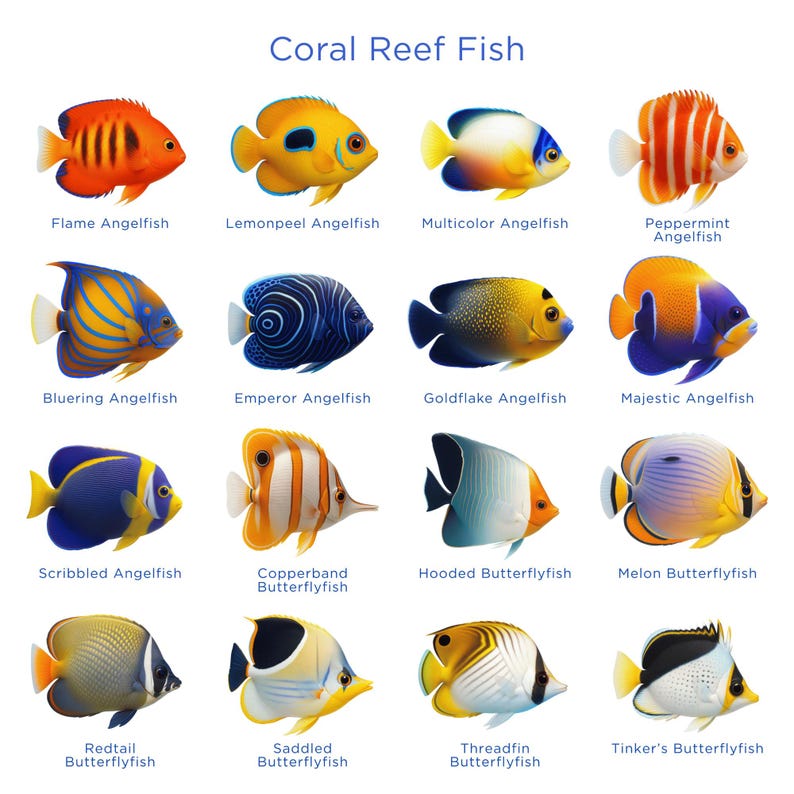 MONTESSORI Coral Reef Fish Poster: Educational Marine Life Chart ...