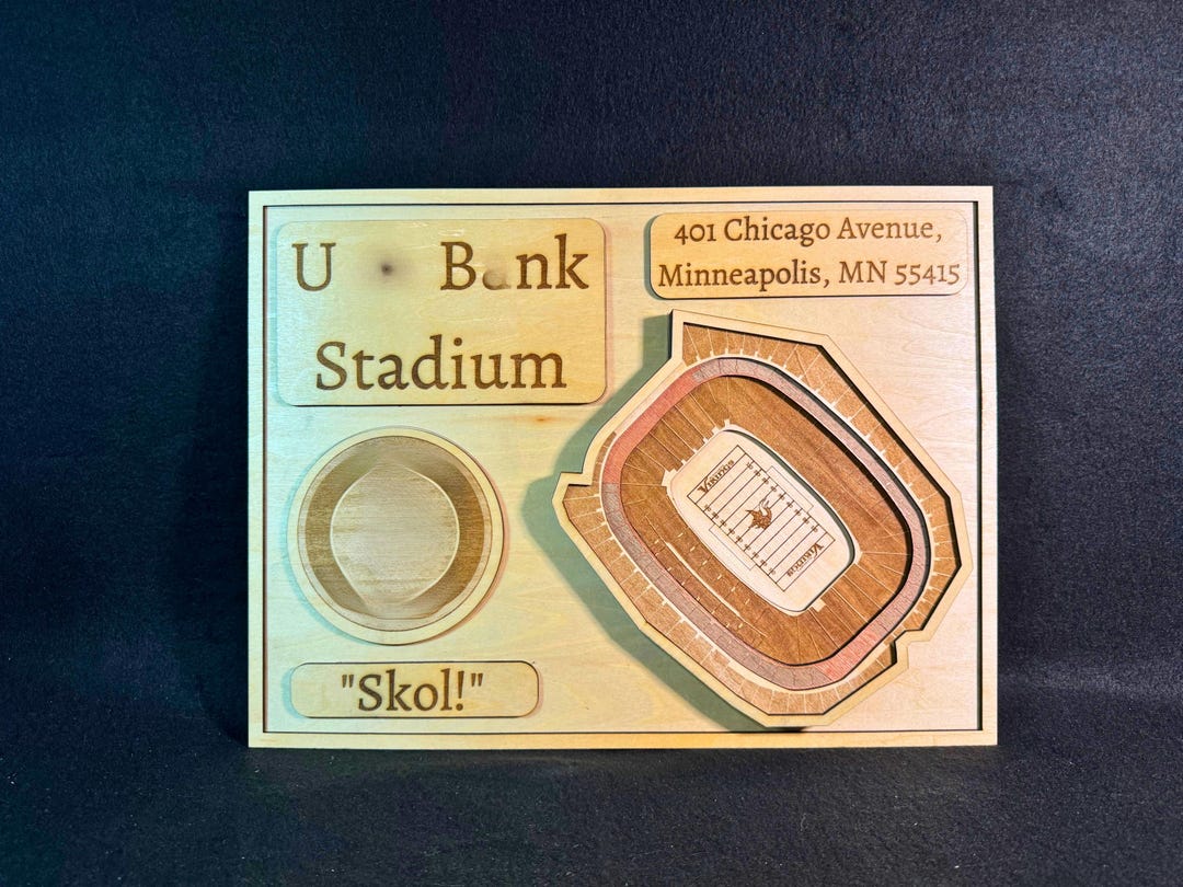 U.S. Bank Stadium 3D Layered Wood Stadium Art - Minnesota Football - Etsy